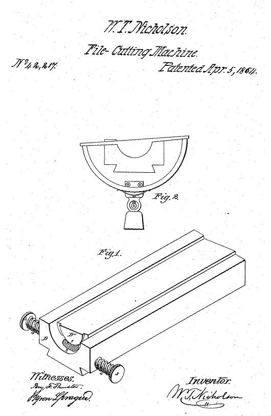 Nicholson® - The 1st File Cutting Machine is Patented - April 1864 ...